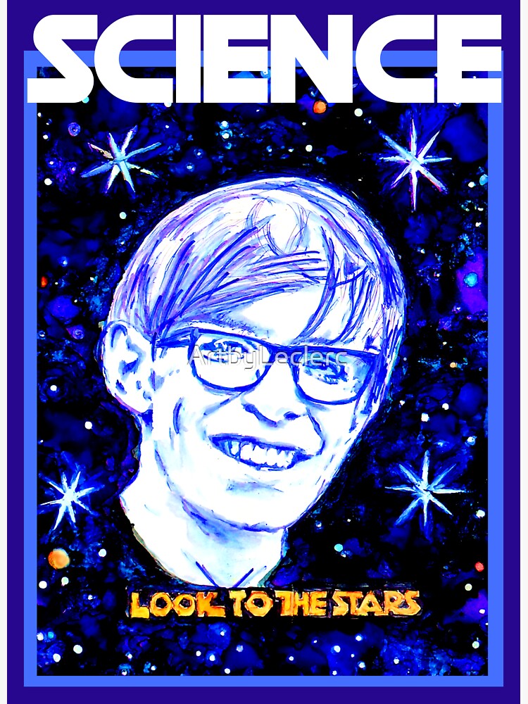 "Stephen Hawking SCIENCE" Sticker for Sale by ArtbyLeclerc | Redbubble