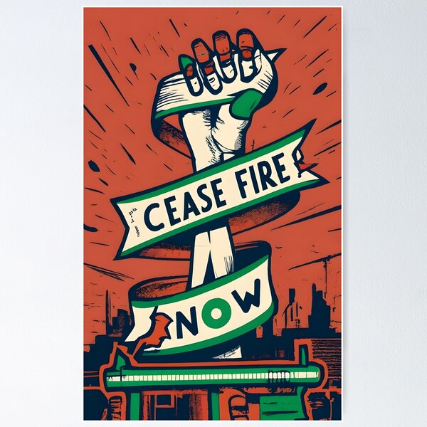 "Ceasefire - Ceasefire now - Free palestine Fist" Poster for Sale by ...