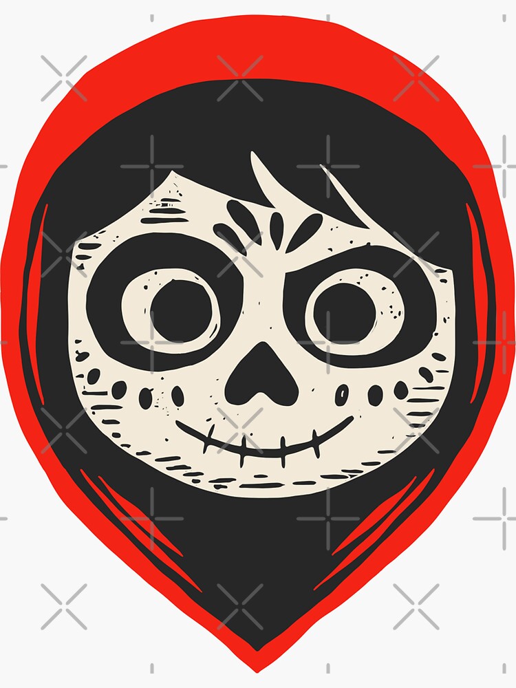 "Coco - Miguel skeleton face" Sticker for Sale by DisneyNmore | Redbubble