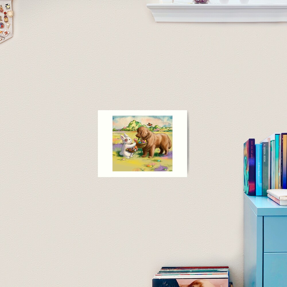 "Easter Brown Newfie" Art Print for Sale by patriciaeubank | Redbubble