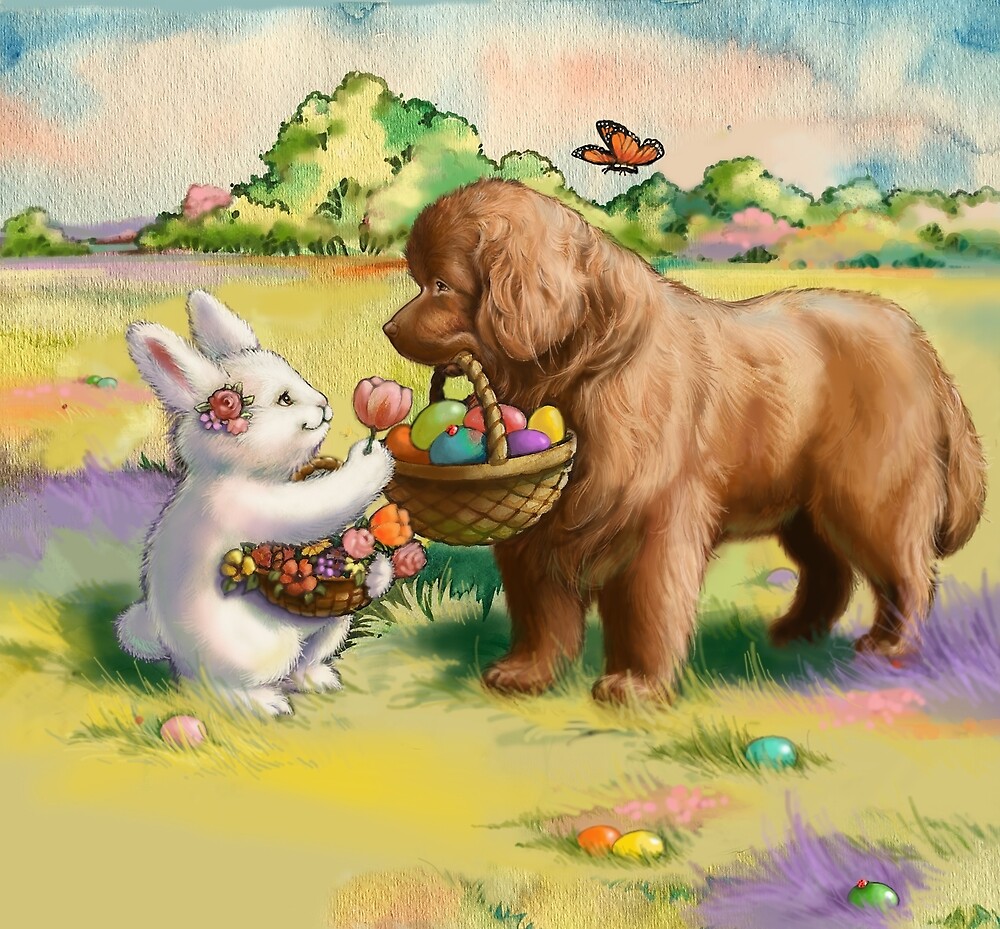 "Easter Brown Newfie" by Patricia Reeder Eubank | Redbubble