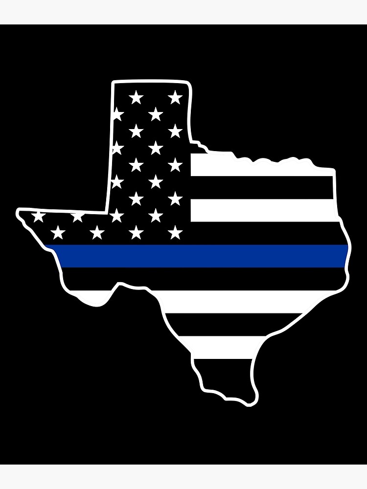 "Texas State Police Thin Blue Line" Art Print by printedkicks | Redbubble