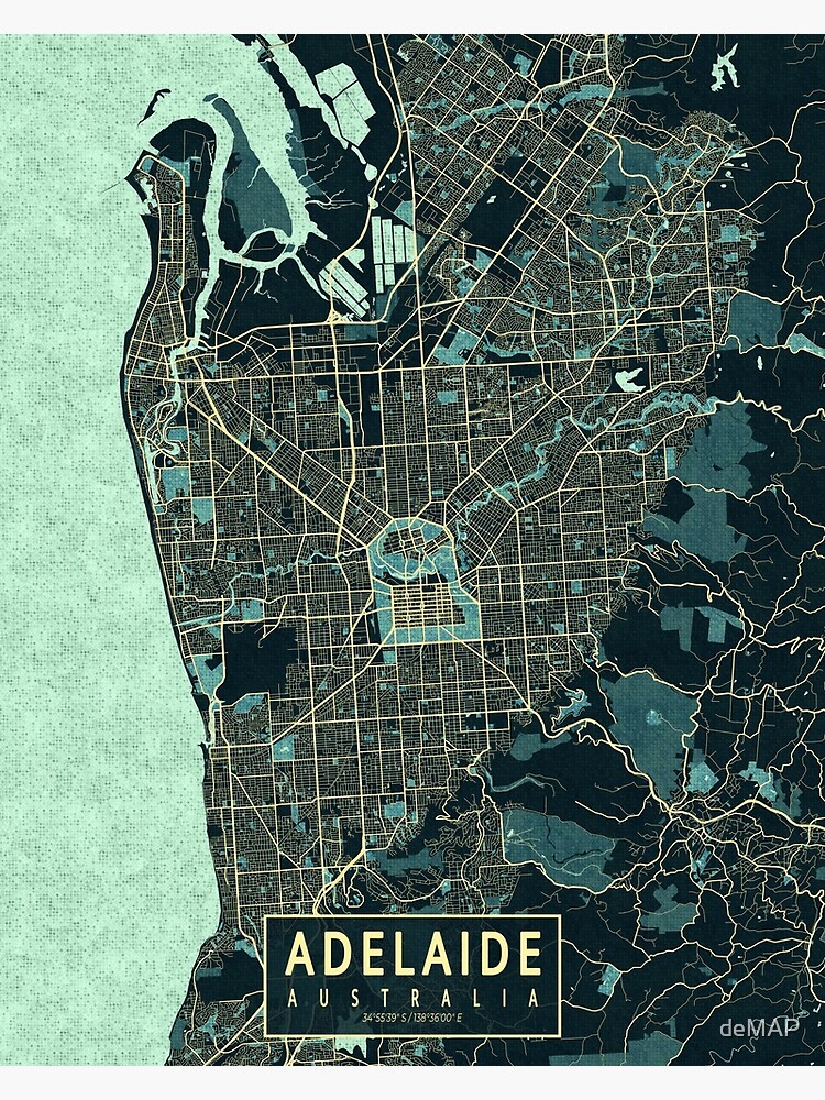 "Adelaide City Map of Australia - Summer" Poster for Sale by deMAP ...