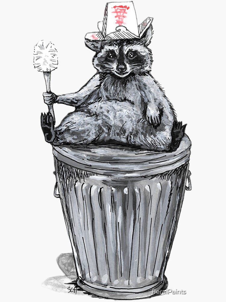 "King of Trash" Sticker for Sale by FeralPaints | Redbubble