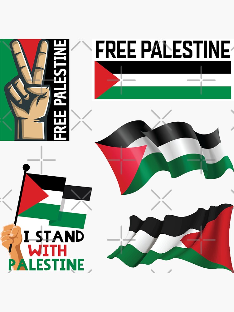 "Flag of Free Palestine Palestinian Freedom Solidarity Stickers Pack2 ...
