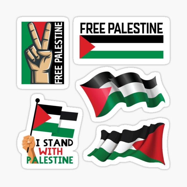 "Flag of Free Palestine Palestinian Freedom Solidarity Stickers Pack2 ...