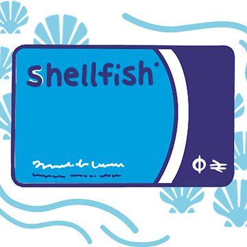 "*shellfish* card" Sticker for Sale by LiquidCats | Redbubble