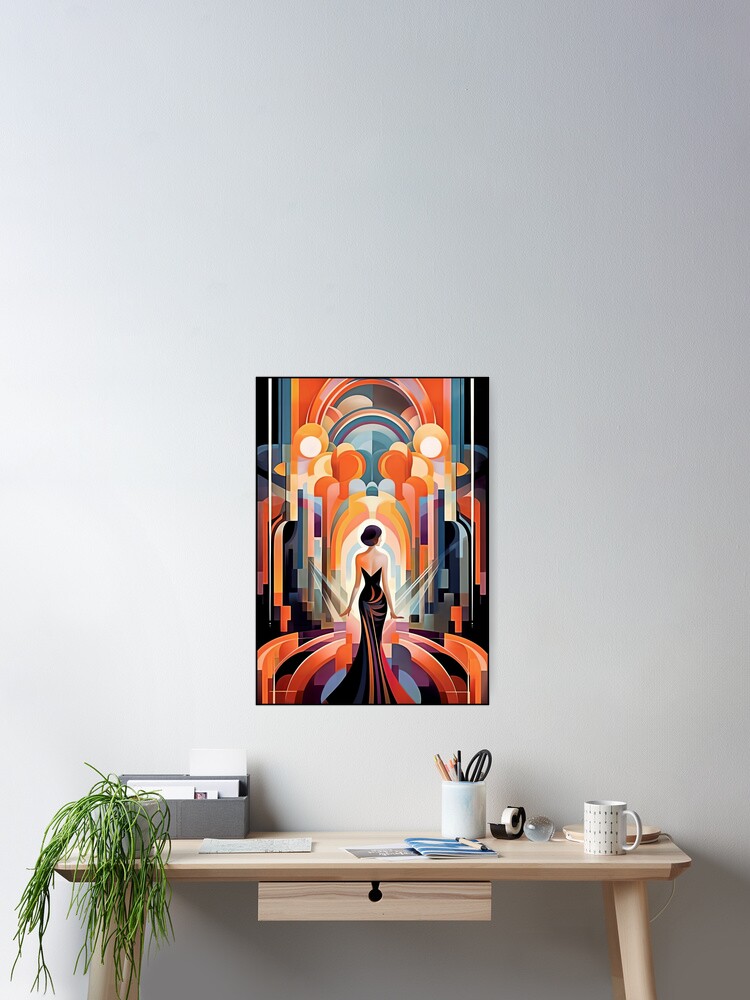 "Vintage Art Deco Poster with female figure" Poster for Sale by ...