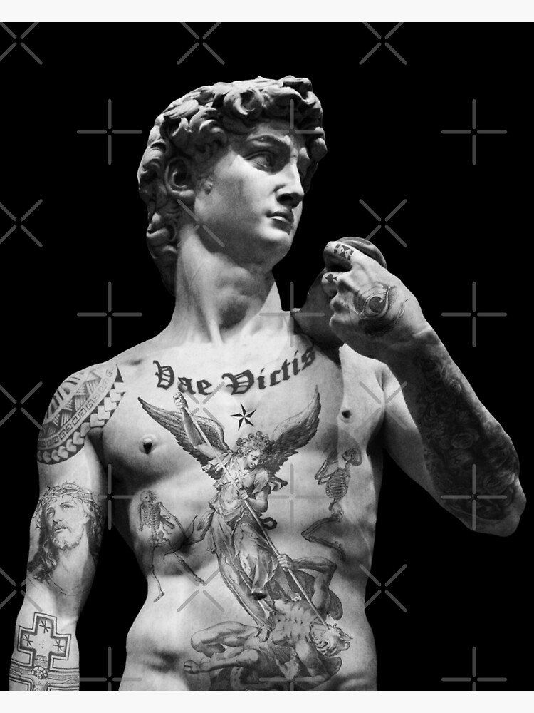 "Tattooed David Body Statue - Michelangelo's Tattooed Statue Of David ...