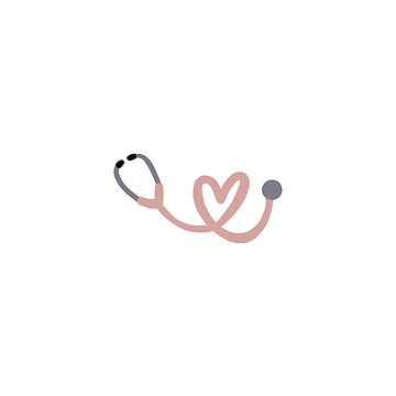 "Pink Stethoscope Heart" Sticker for Sale by cjs-sketches | Redbubble
