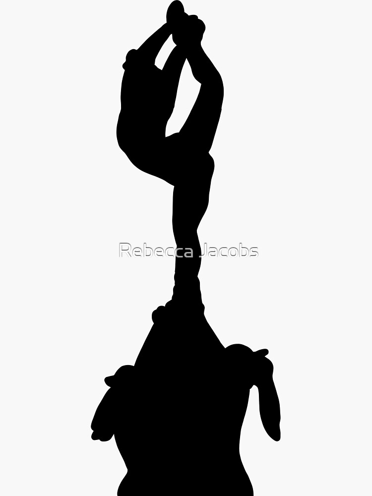 "Cheer Stunt Silhouette " Sticker for Sale by Caitandolivia | Redbubble