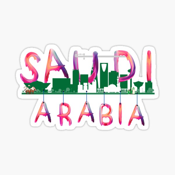 "Saudi Arabia - watercolor Landmarks - pink" Sticker for Sale by ZOOLOS ...