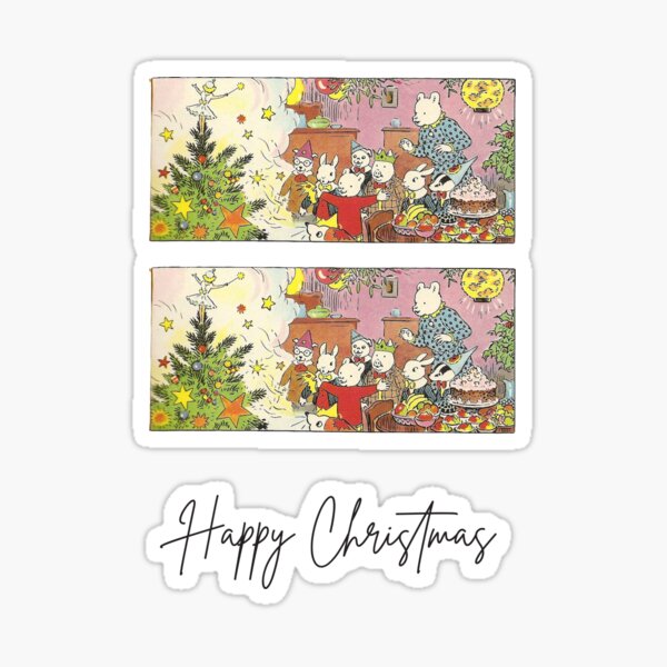 "Rupert the bear Christmas greeting card / merry christmas / vintage ...