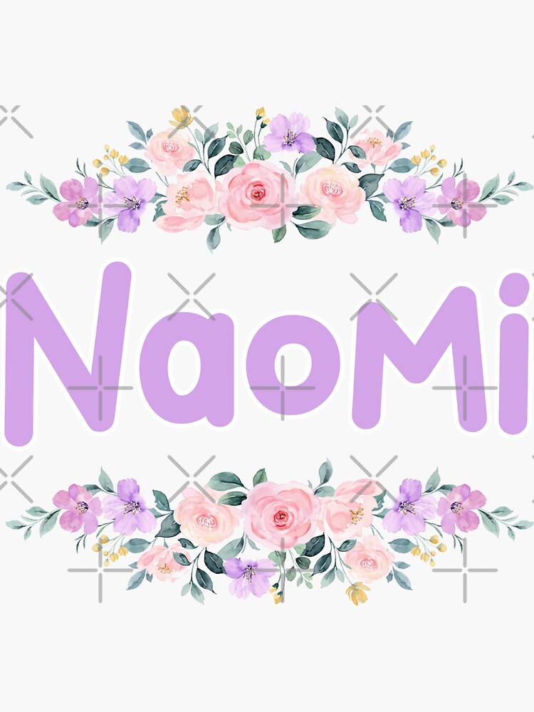 "Purple Flower Naomi Name Label (Black)" Sticker for Sale by ...
