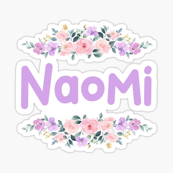"Purple Flower Naomi Name Label (Black)" Sticker for Sale by ...
