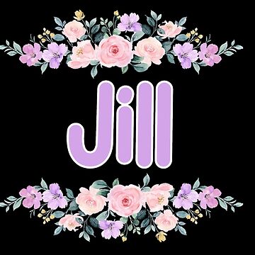 "Purple Flower Jill Name Label (Black)" Sticker for Sale by NormadWorld ...