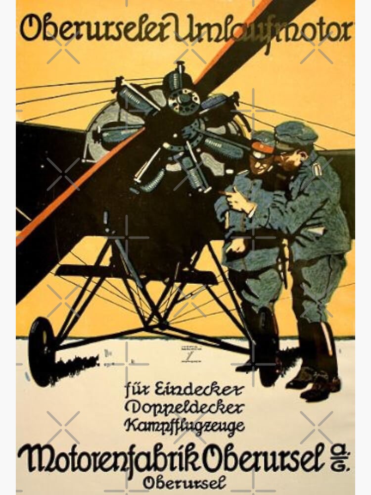 "WW1 German rotary engine manufacturer poster" Sticker for Sale by ...