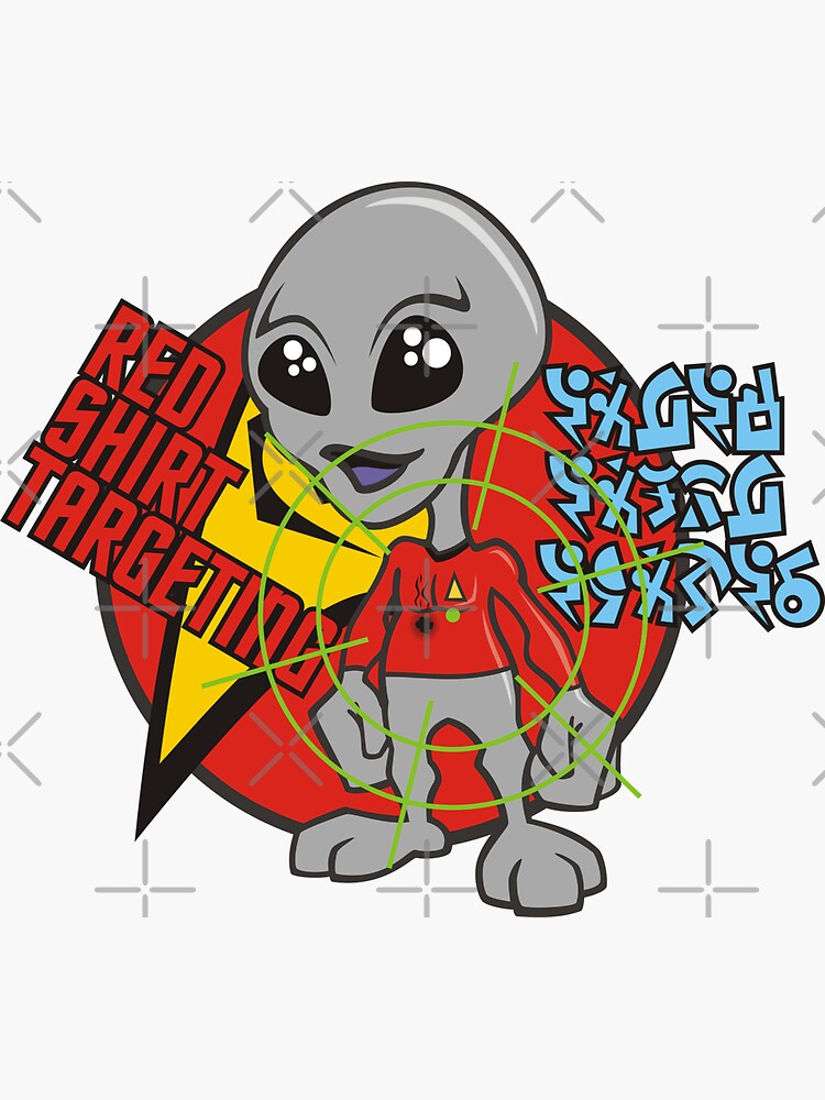 "Benny - Red Shirt Targeting" Sticker by MBK13 | Redbubble