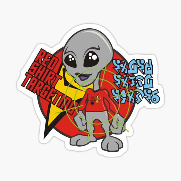 "Benny - Red Shirt Targeting" Sticker by MBK13 | Redbubble