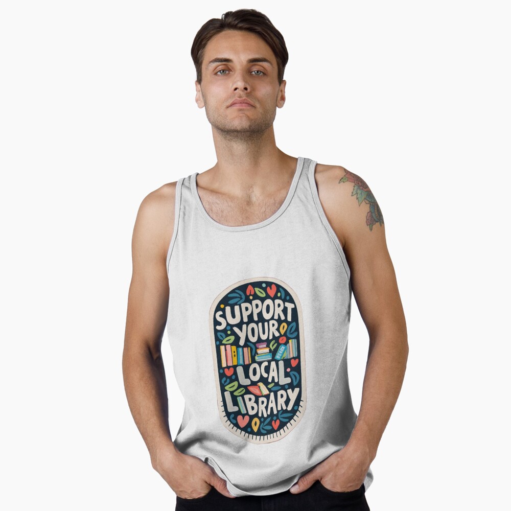 "Support Your Local Library Delicate Sketch Book With illuminations Scattered Touches of Colors ...