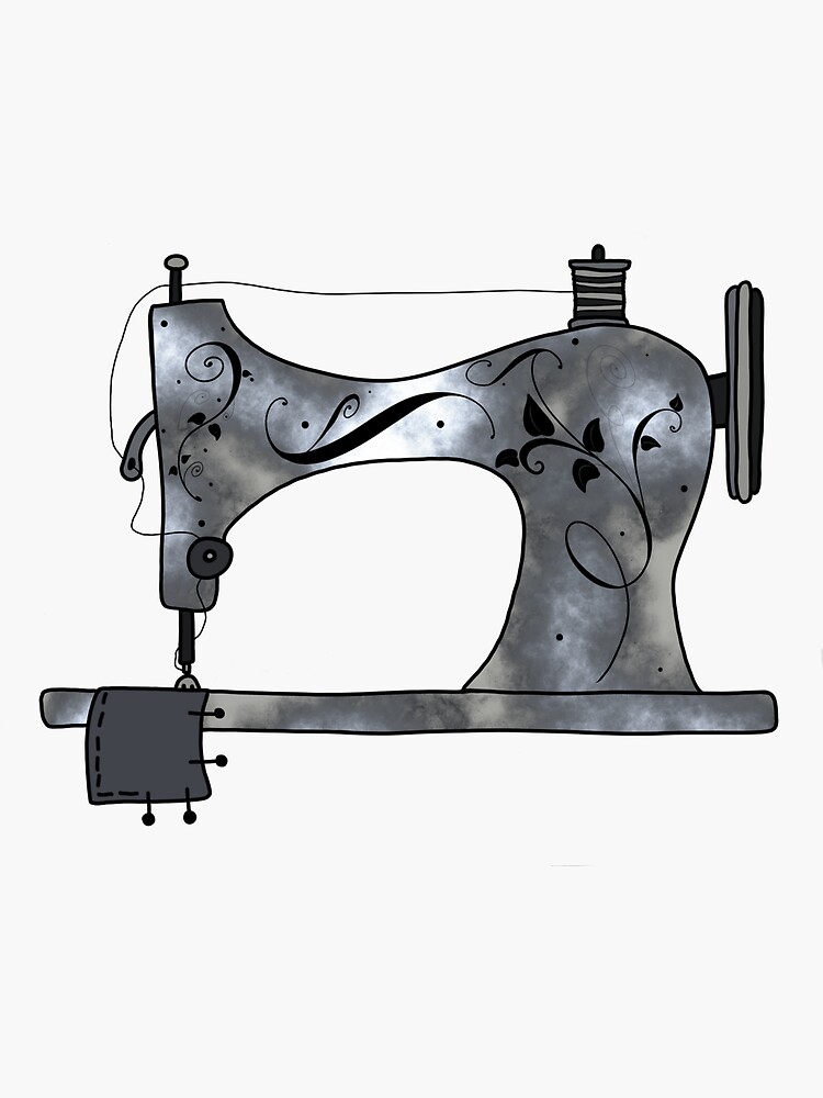 "Silver Sewing Machine" Sticker by SnerdlyWollopa | Redbubble