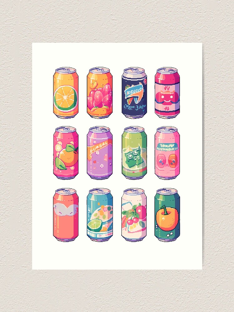 Lámina artística for Sale con la obra «Latas de refresco retro ...