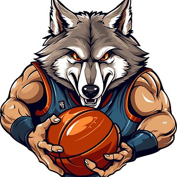 "Wolf basketball player" Sticker by Soulskier | Redbubble