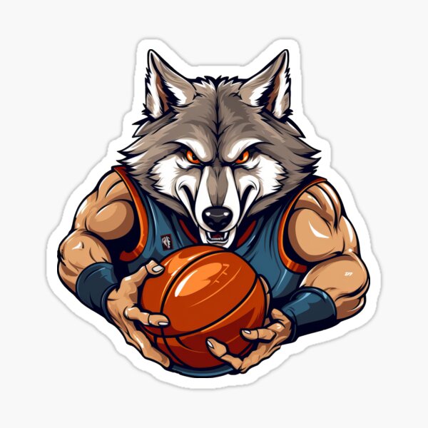 "Wolf basketball player" Sticker by Soulskier | Redbubble