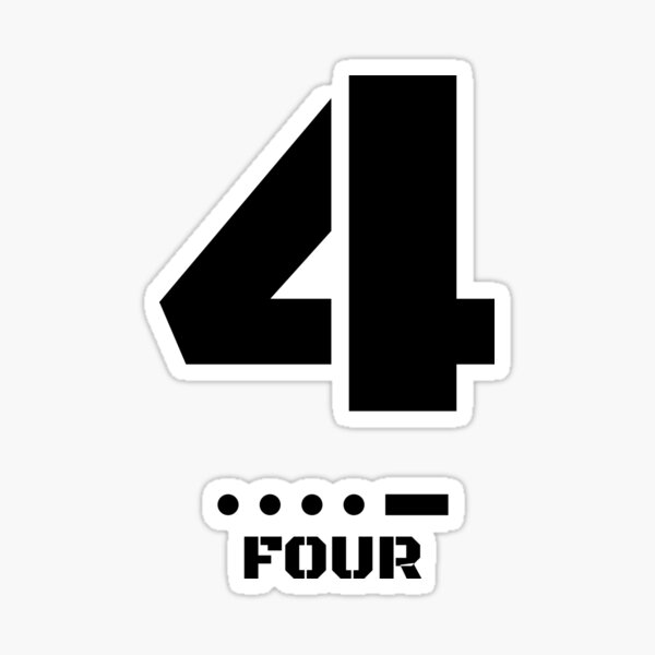 "Number 4(Four) Morse Code NATO Phonetic Alphabet" Sticker for Sale by ...