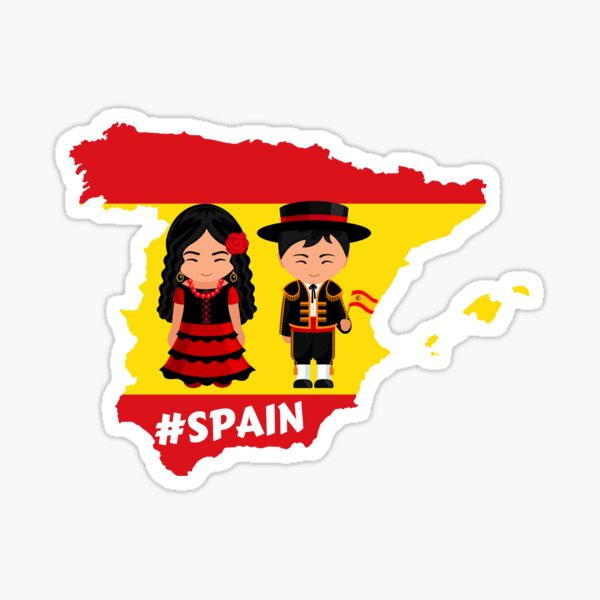 "Spain Flag Map " Sticker for Sale by Stefan Z. | Redbubble