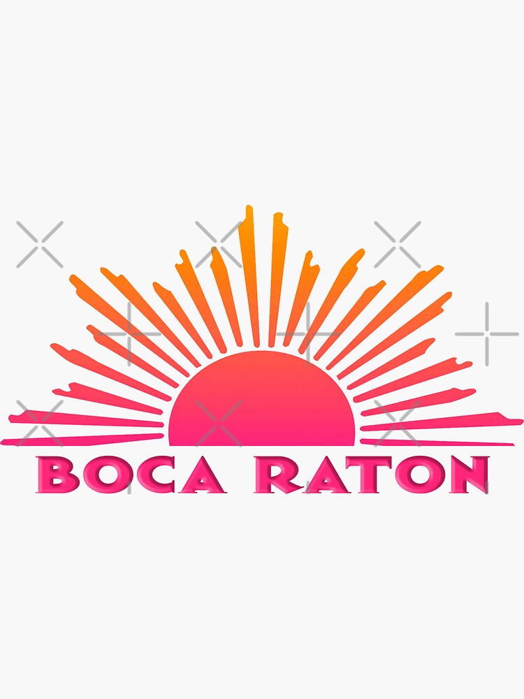 "BOCA RATON Florida Souvenir Travel Gift Bright Ombre Sun" Sticker for ...