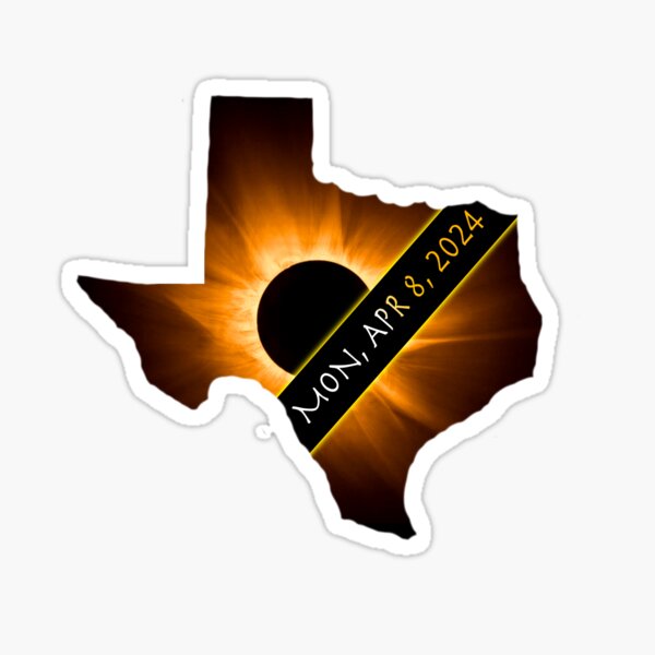 "Texas 2024 Eclipse" Sticker for Sale by Kuetspal-Lin | Redbubble