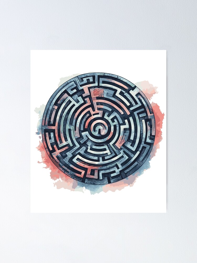 "Watercolor Labyrinth Maze" Poster for Sale by heartsake | Redbubble