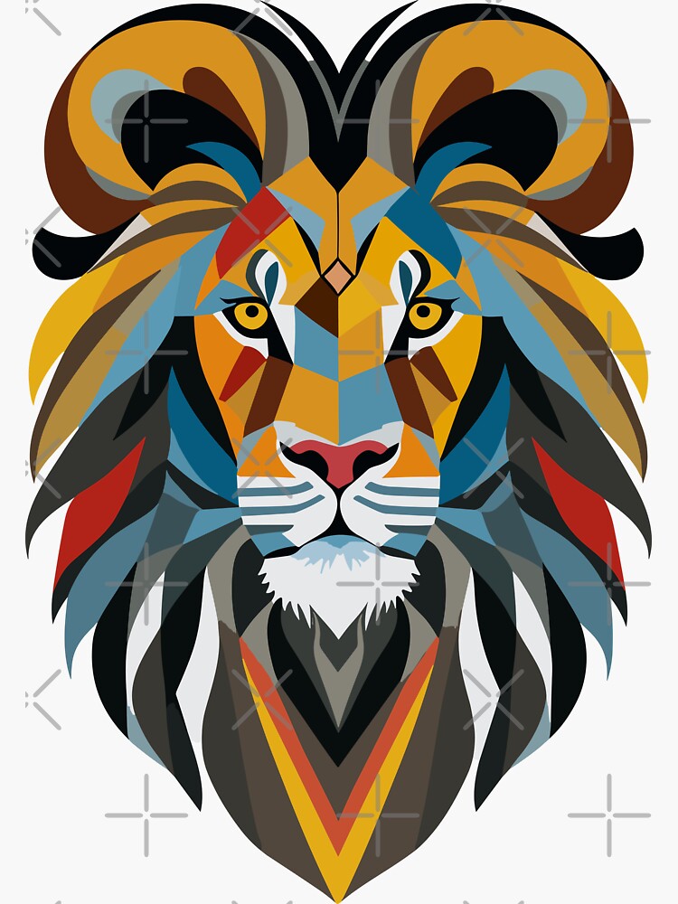 "Portrait of Lion" Sticker for Sale by Ikibrai | Redbubble