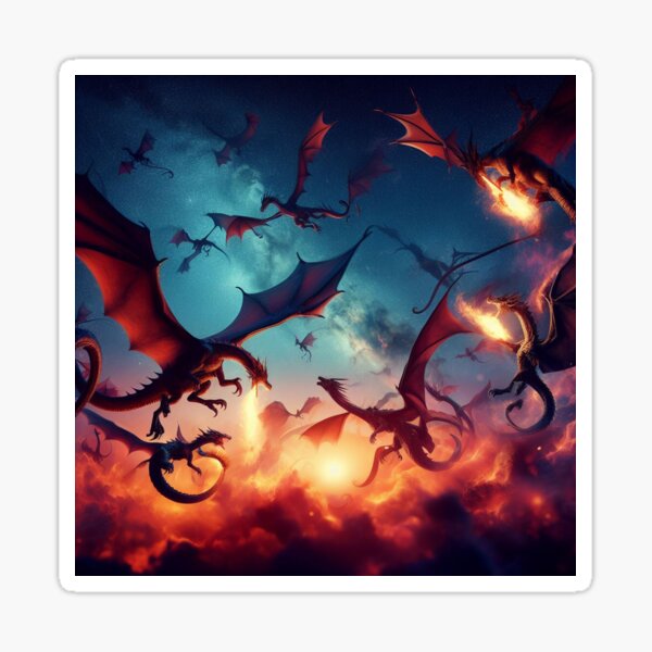 "Dragons in the clouds " Sticker for Sale by Jonathan Depriest | Redbubble