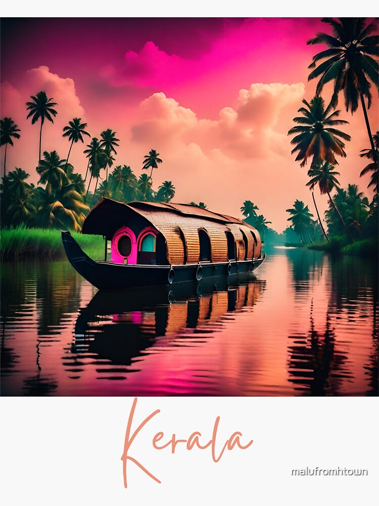 "kerala backwaters" Sticker for Sale by nishali78 | Redbubble