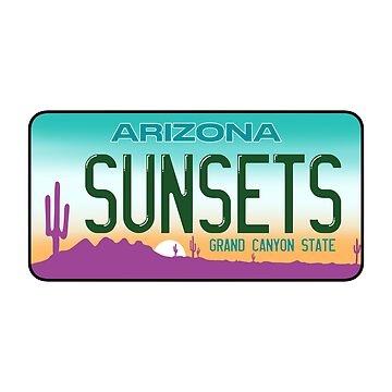 "Arizona Sunsets Grand Canyon State Desert License Plate" Sticker for ...
