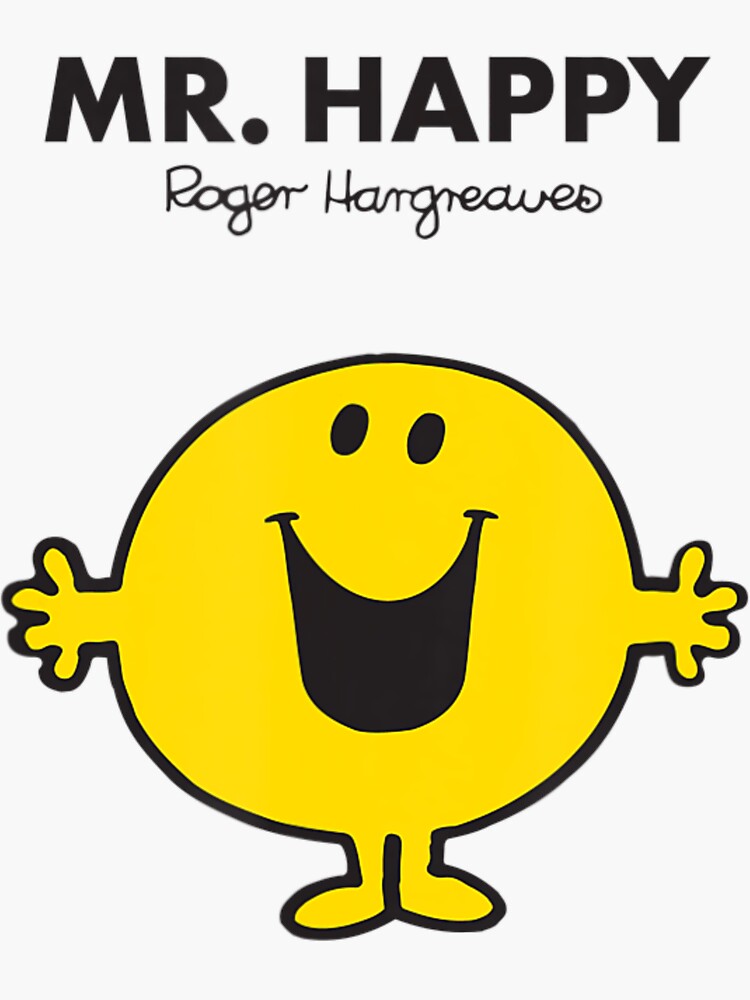 "Mr. Men Mr. Happy Cute Funny Happy" Sticker for Sale by Dtoamsytss ...