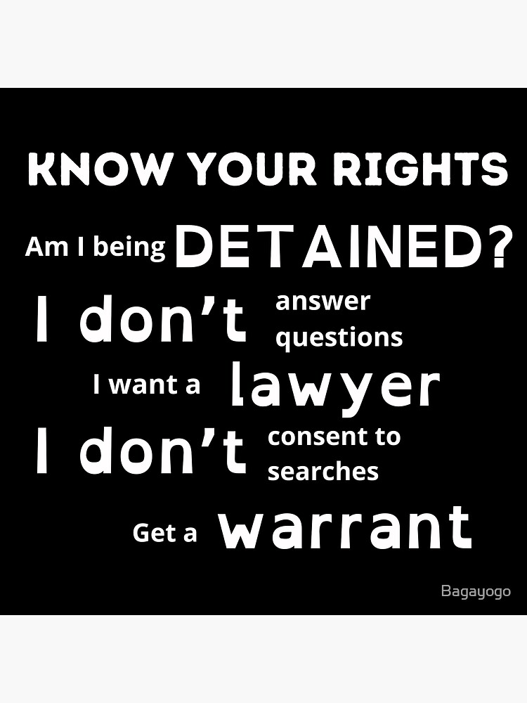 "Know Your Rights" Sticker for Sale by Bagayogo | Redbubble
