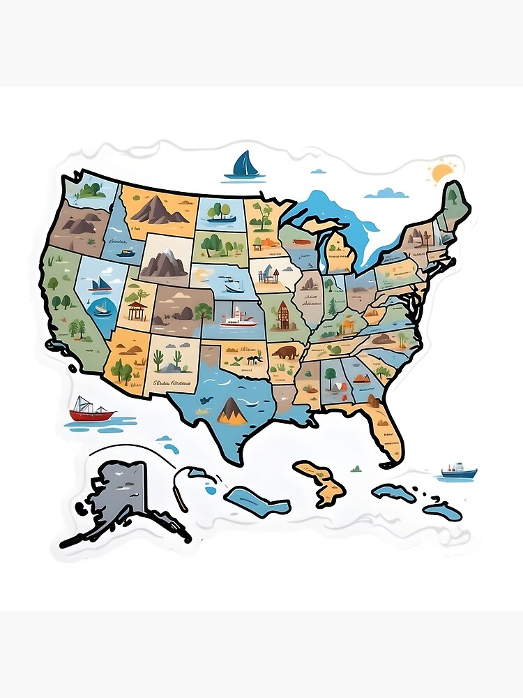 "United States map" Poster for Sale by LaongfongDesign | Redbubble