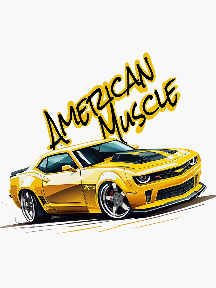 "American Muscle Camaro " Sticker for Sale by TheSignFi | Redbubble
