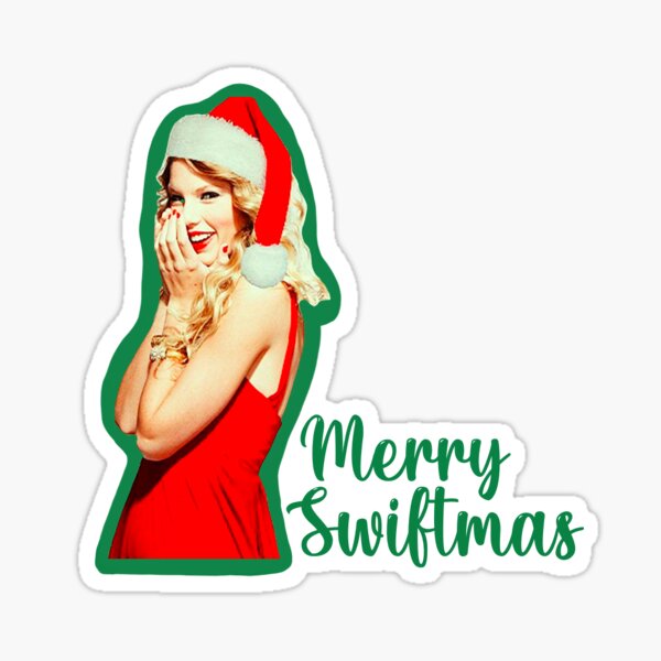 "Merry Swiftmas" Sticker for Sale by NewingtonPrints | Redbubble