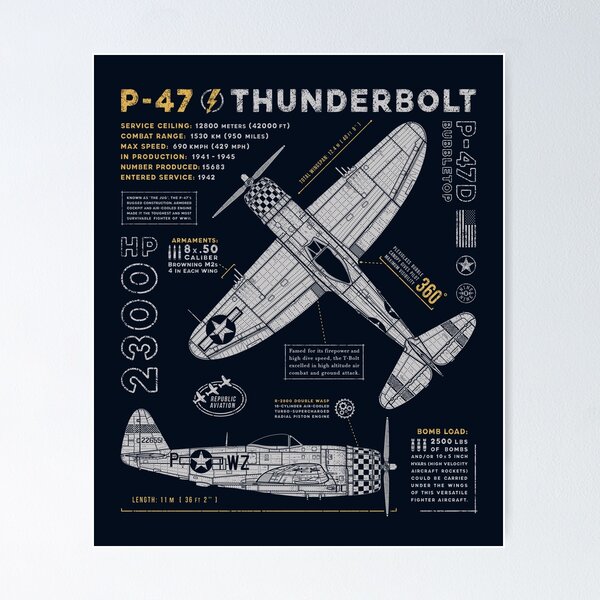 "P-47 Thunderbolt" Poster for Sale by 909Apparel | Redbubble