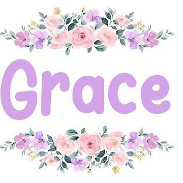 "Purple Flower Grace Name Label " Sticker for Sale by NormadWorld ...