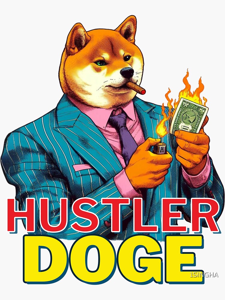 "Hustler Doge,Doge coin meme,shiba inu,manga meme,Doge coin" Sticker ...