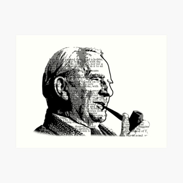 "JRR Tolkien Smoking a Pipe" Art Print by tnicobradley | Redbubble