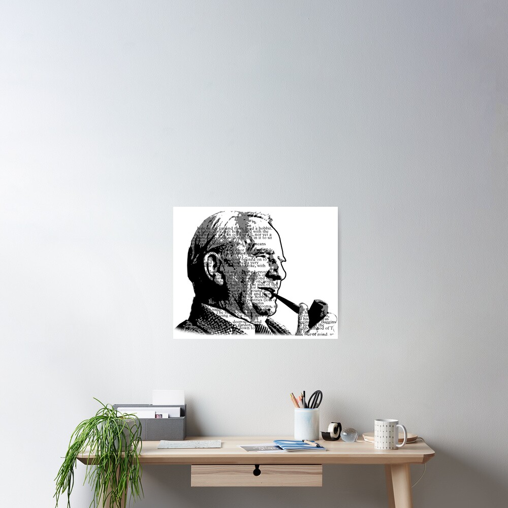 "JRR Tolkien Smoking a Pipe" Poster for Sale by tnicobradley | Redbubble