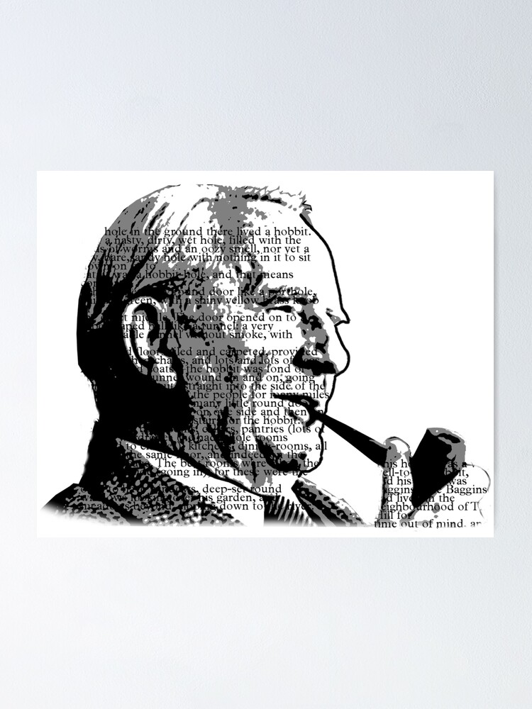 "JRR Tolkien Smoking a Pipe" Poster for Sale by tnicobradley | Redbubble