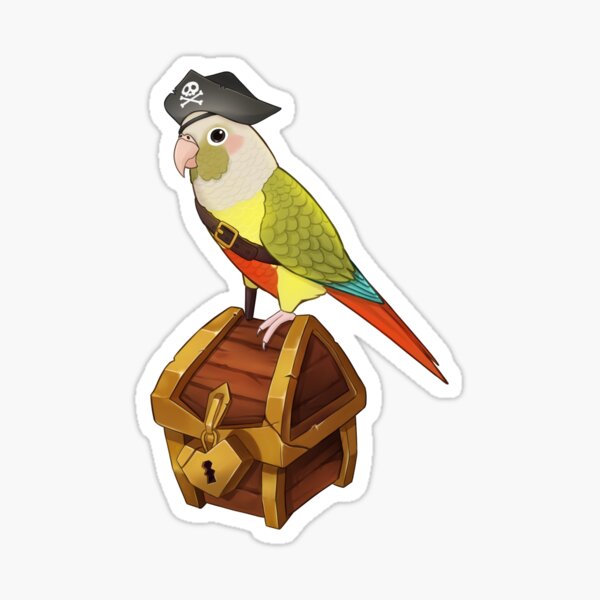 "Pirate Conure" Sticker for Sale by meruesan | Redbubble