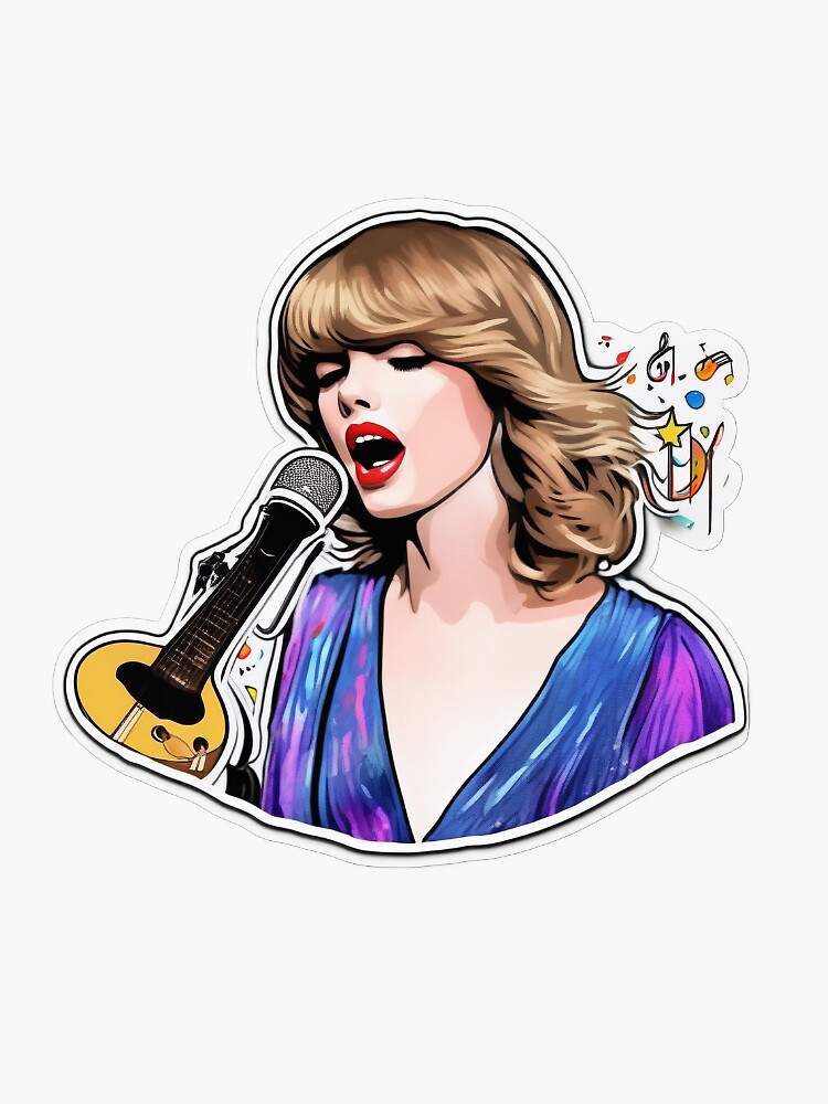 "Taylor swifts eras tour singing" Sticker for Sale by JIGUWORLD | Redbubble